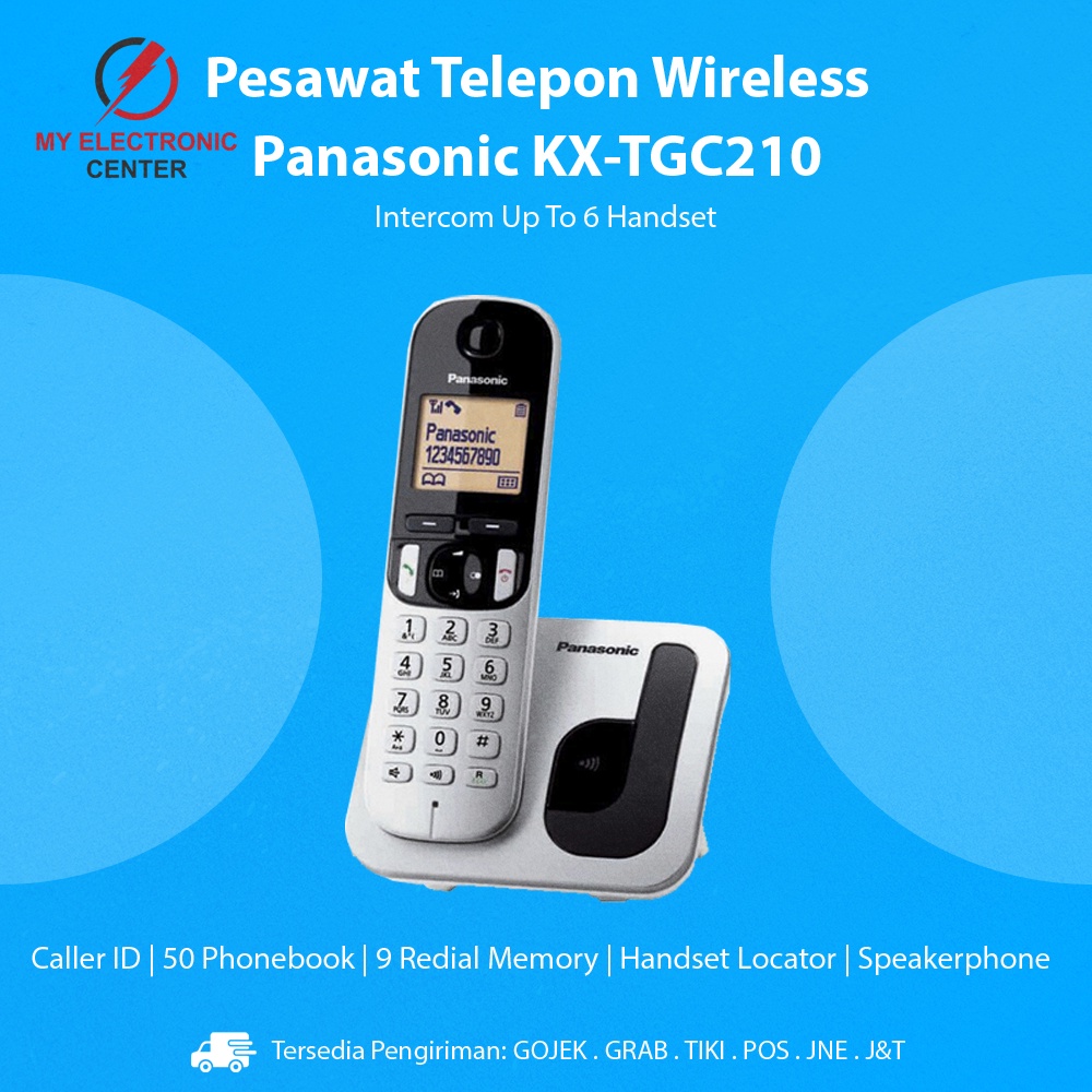 Jual Telepon Wireless Cordless Panasonic KX-TGC210 - Telephone Kantor Rumah | Shopee Indonesia