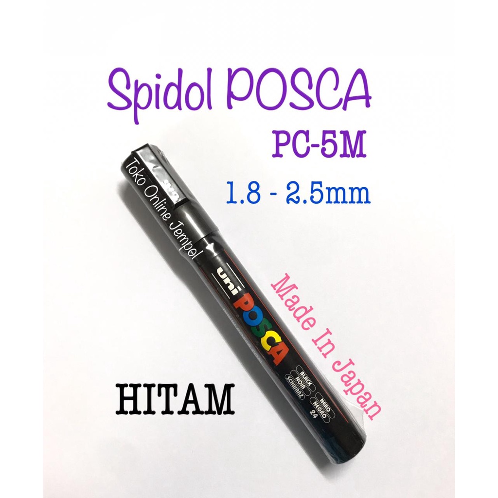 Jual HITAM Spidol POSCA 1.8-2.5mm PC-5M Pen UNI kaca glass black Marker ...