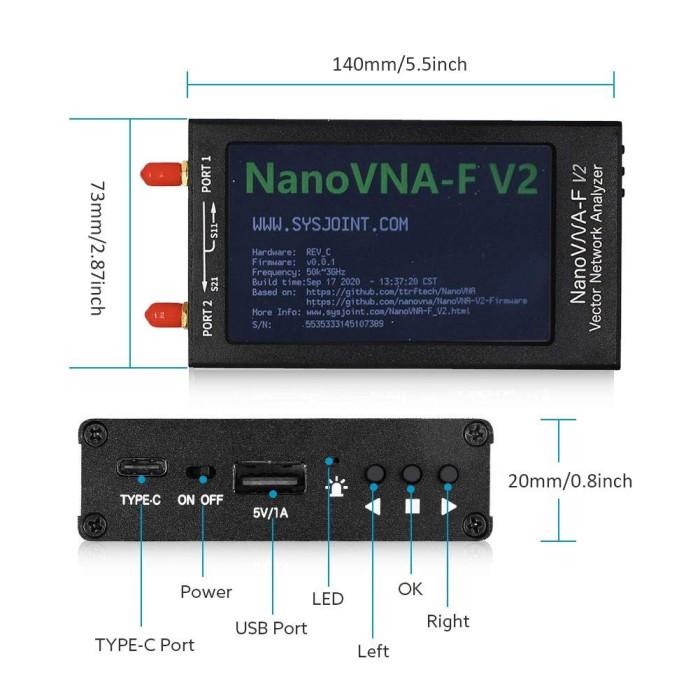 Jual NanoVNA-F V2 50KHz-3GHz Vector Network Analyzer Nano VNA F SWR ...