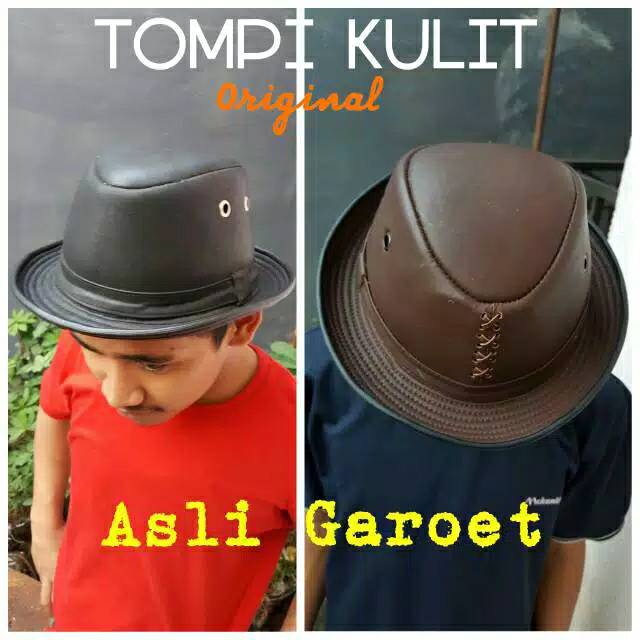 Jual Topi tompi kulit sapi asli garut keren gagah mewah | topi laken ...