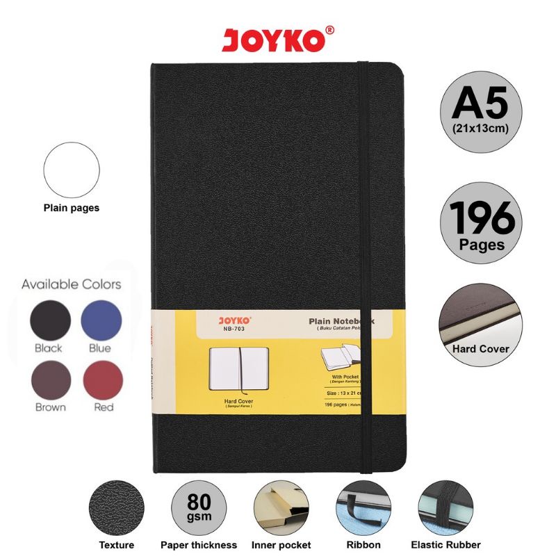 Jual Notebook JOYKO NB-703 Plain Buku Tulis Catatan Diary Agenda Hard ...