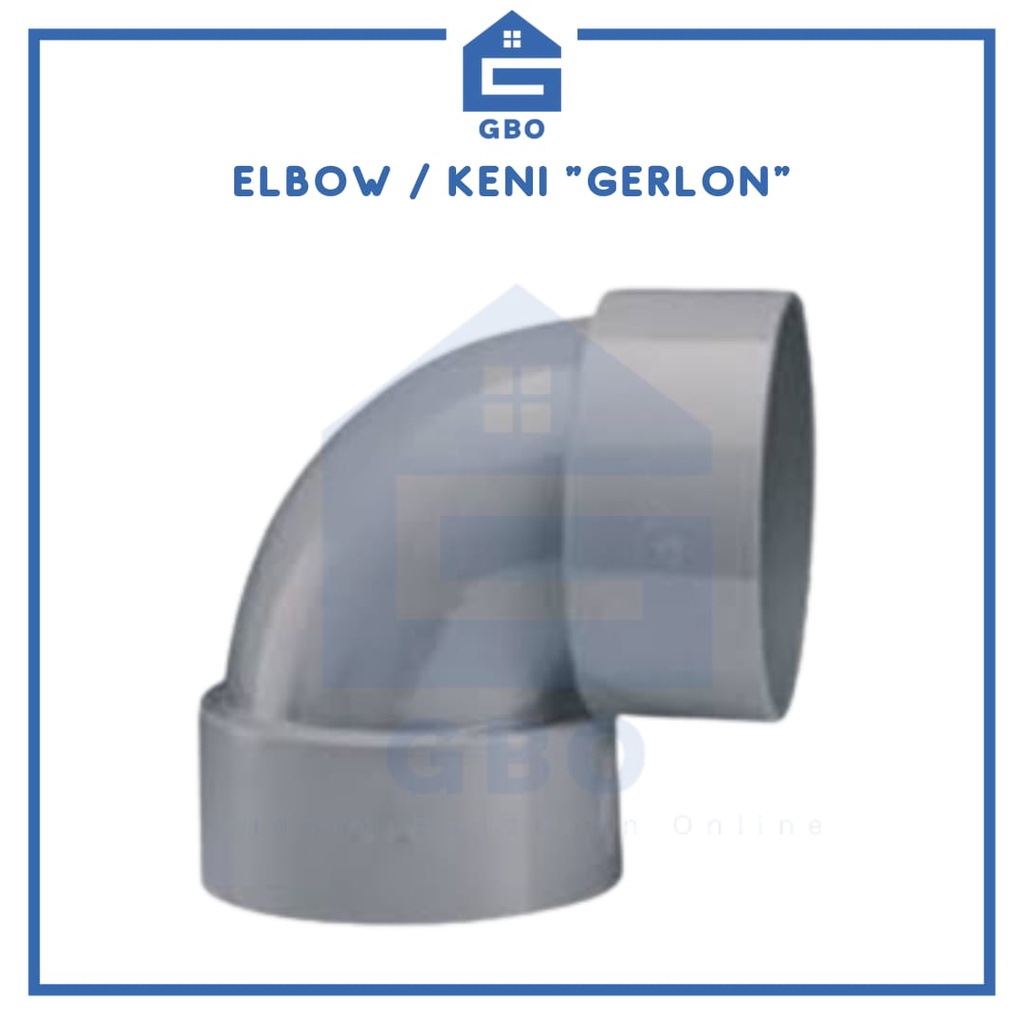 Jual GERLON - KENI 4" / KNEE 4 INCH / ELBOW / BELOKAN PIPA PVC MURAH ...