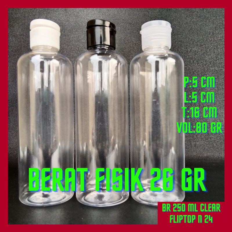 Jual BOTOL 250ml CLEAR TUTUP FLIPTOP N24 | Shopee Indonesia