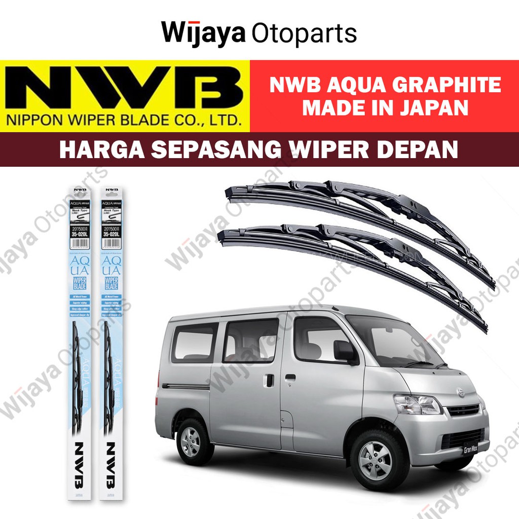 Jual Wiper Blade Depan GranMax / Luxio NWB Japan Aqua Graphite 19/19 | Shopee Indonesia
