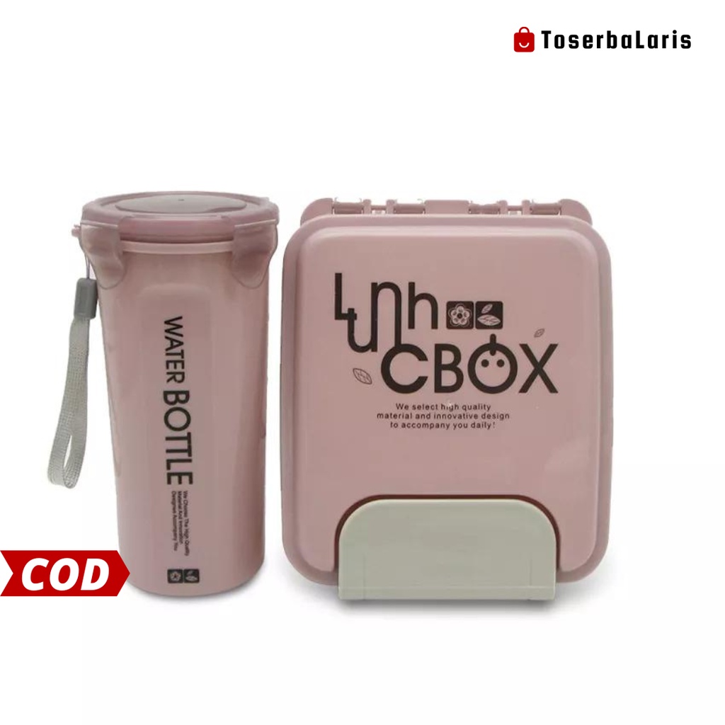 Jual Kotak Bekal Makan Anak Dewasa Lunch Box KOTAK BOTOL MINUM SET / Kotak Makan Set Botol Minum ...