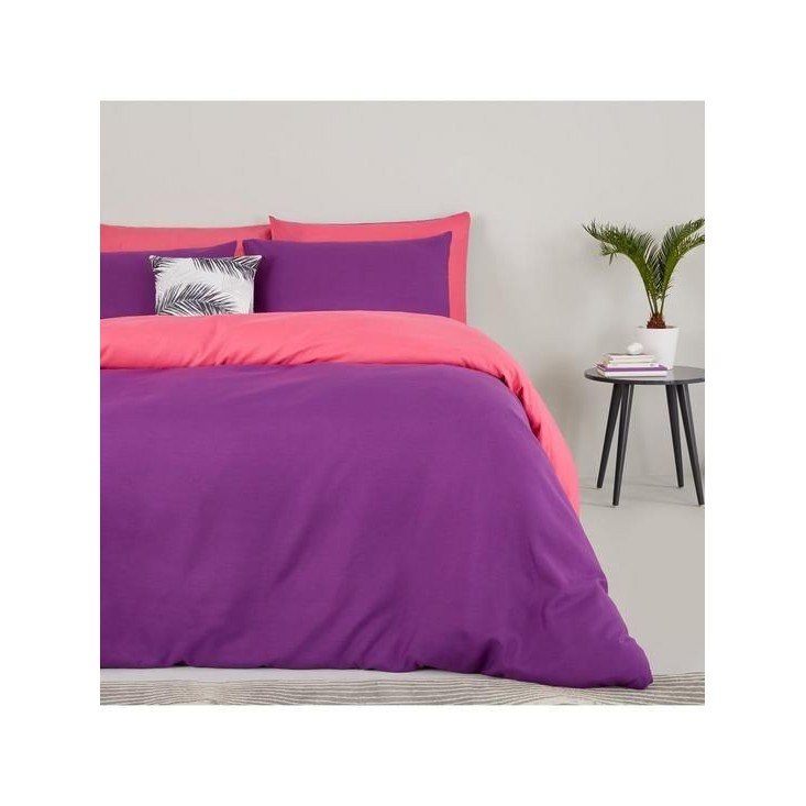 Jual PINK FANTA UNGU TUA Bedcover Sprei TWO TONE 2 warna Romantic Embos ...