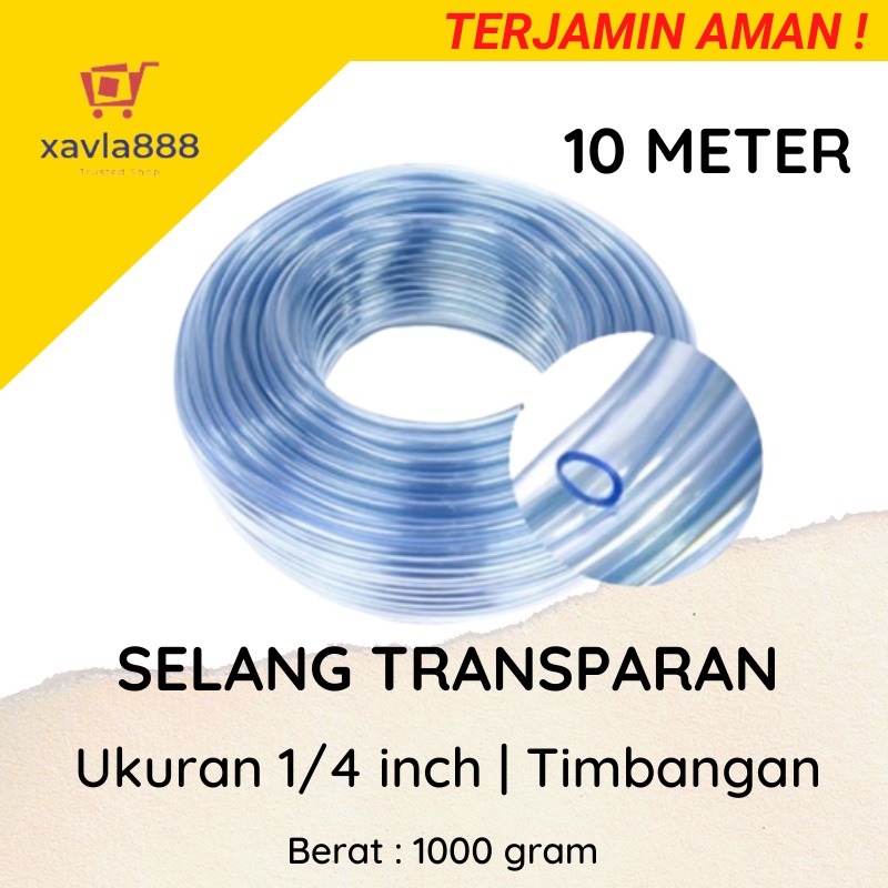 Jual Selang Aerator Aquarium / Selang Waterpass 1/4 inch 10 Meter - Transparan / Lentur ...