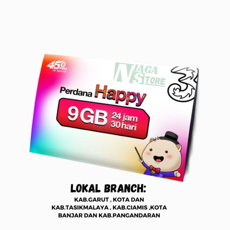 Jual Perdana Tri Happy 9GB | Shopee Indonesia