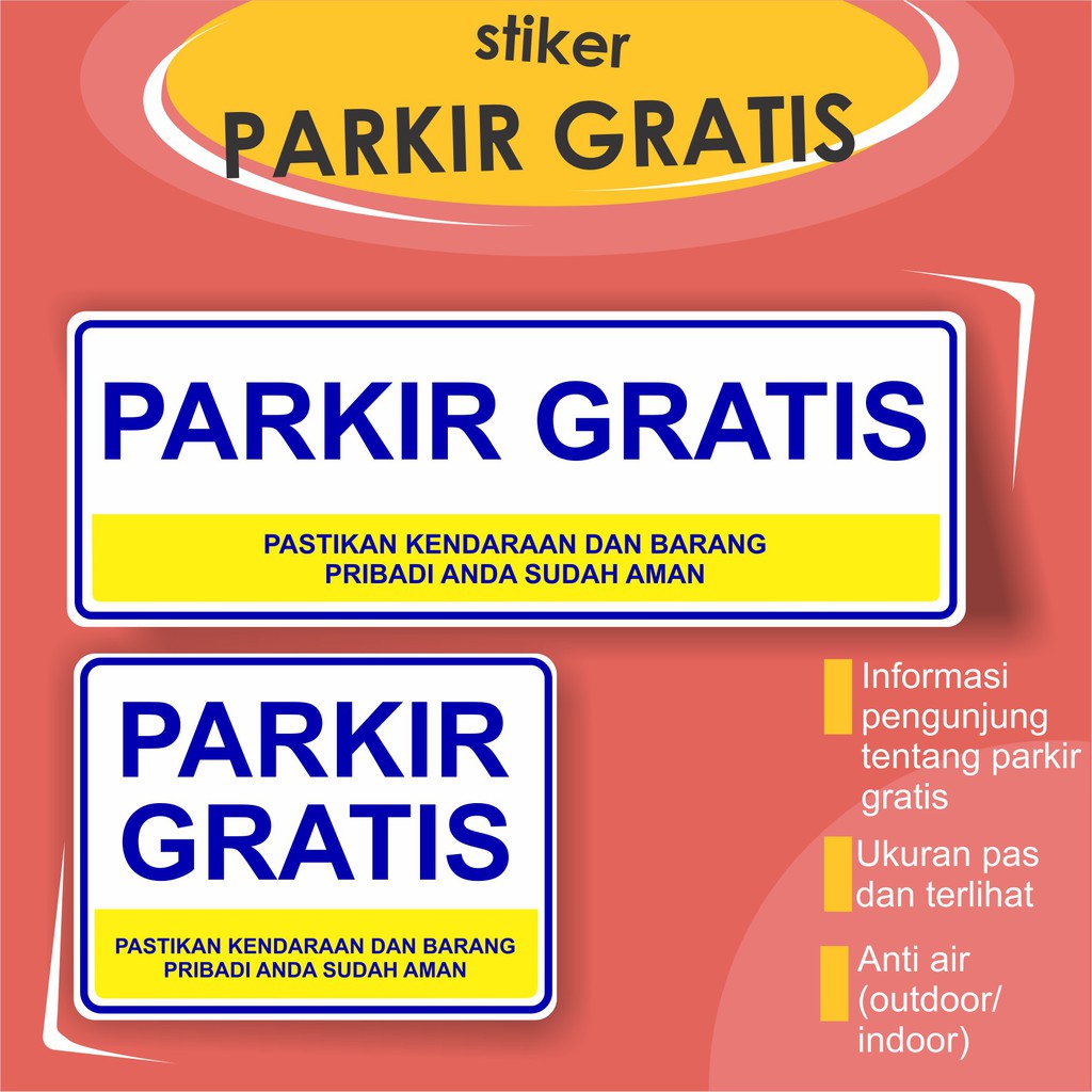 Jual Stiker Tulisan Parkir Gratis | Shopee Indonesia