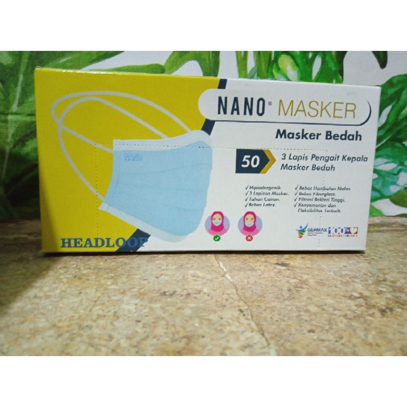 Jual Nano Masker - Masker Bedah Headloop isi 50pcs (Hijab) | Shopee ...