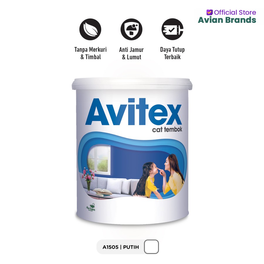 Jual Cat Tembok AVITEX 1KG / CAT AVITEX KILOAN 1 KG PUTIH / AVITEX 1KG ...