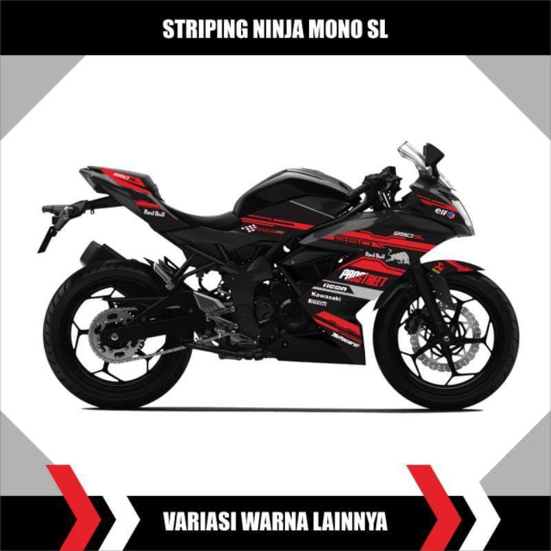 Jual Stiker Decal Striping Motor Kawasaki Ninja Mono 250 SL Motip Red ...