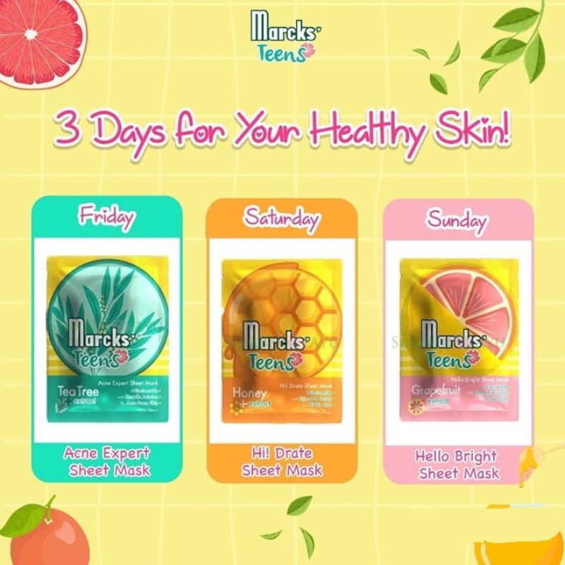 Jual MARCKS' TEENS SHEET MASK SERIES | Shopee Indonesia