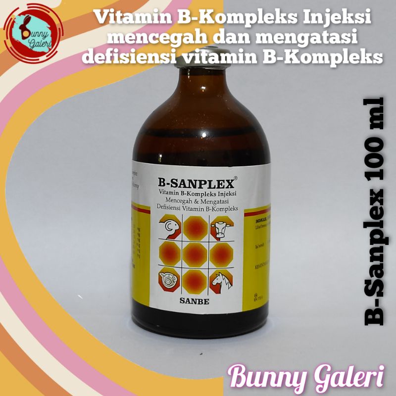 Jual B-SANPLEX INJ 100 ml, vitamin B kompleks injeksi untuk hewan ...
