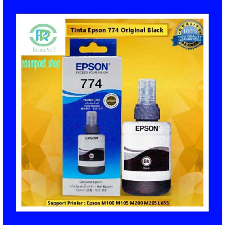 Jual Tinta Epson 774 Black Original Pigmen 140ml T774 | Shopee Indonesia