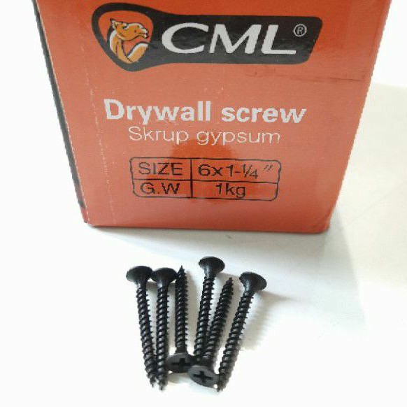 Jual Skrup gipsum 6 × 1-1/4" (Inch) - Sekrup gypsum atau Drywall Screw | Shopee Indonesia