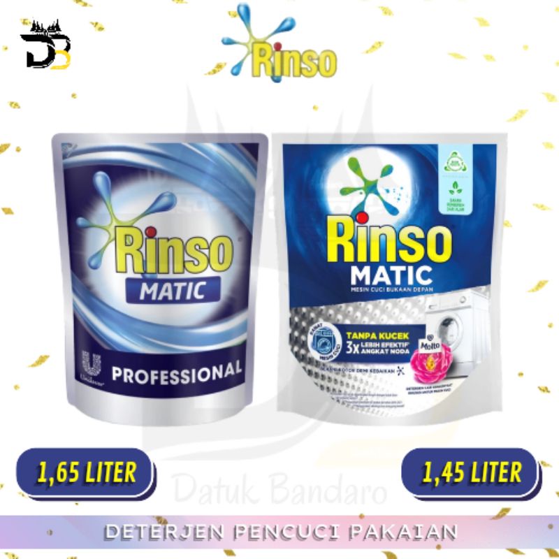 Jual RINSO MATIC PROFESIONAL 1.65 L DETERGEN CAIR LAUNDRY KILOAN 1,65 ...