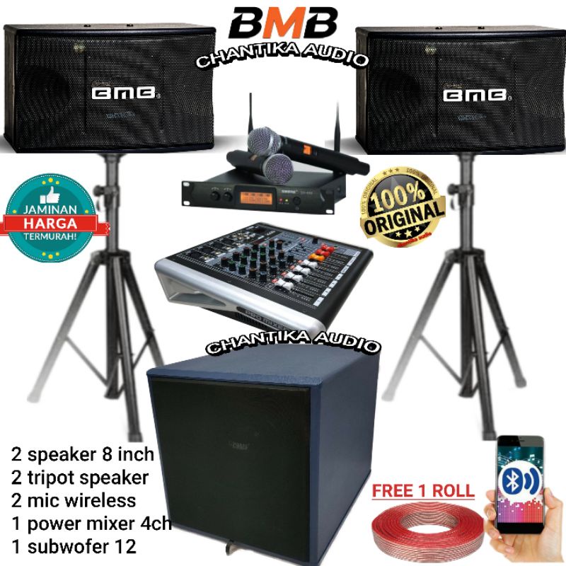 Jual Speaker bmb 8 inch Cs 350v Power mixer 4 Chanell subwoofer 12 inch ...