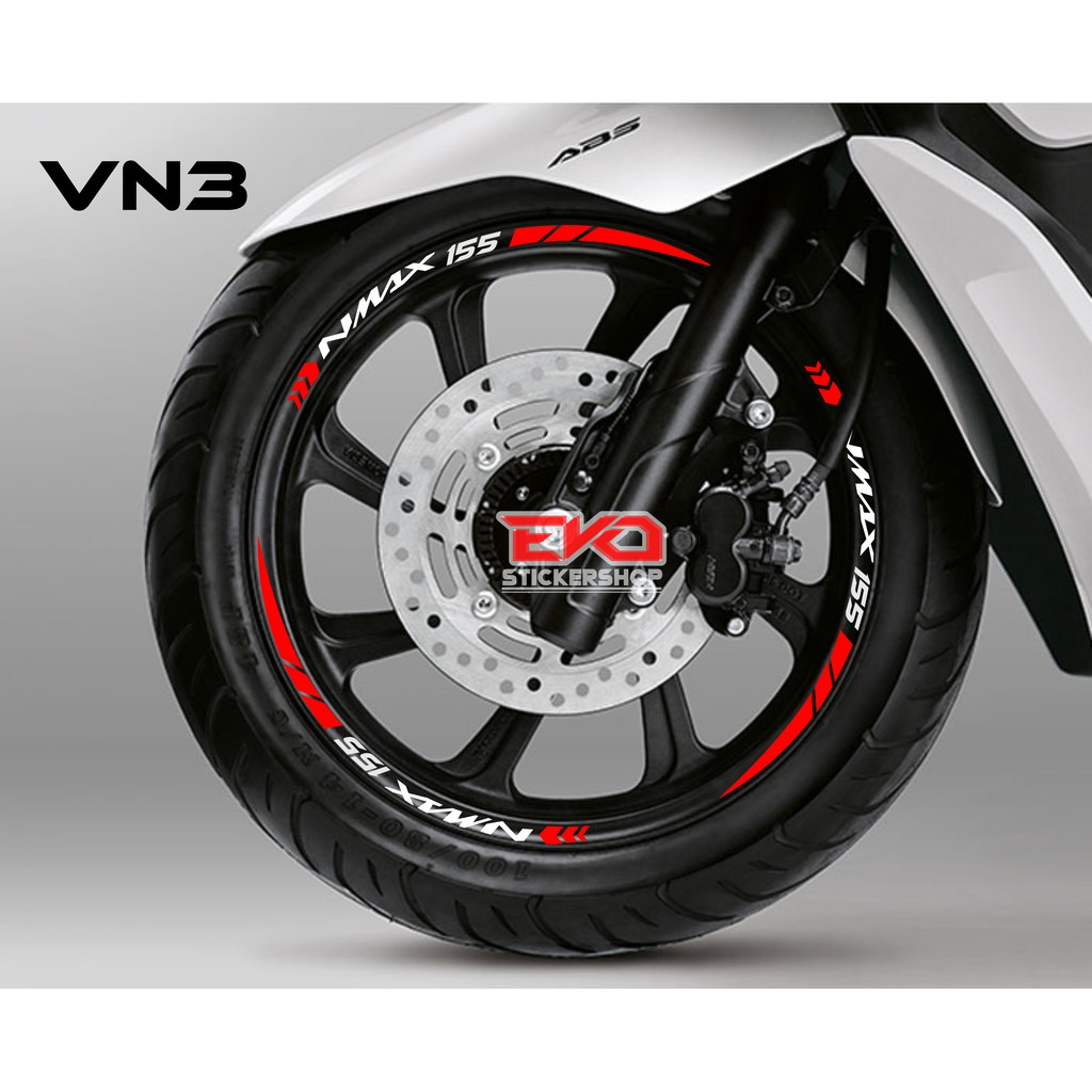 Jual Sticker Velg Nmax Putih list cutting sticker Bahan Nyala fosfor ...
