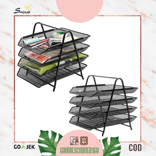 Jual SHENAR 4 TIER RACK DOCUMENT TRAY/ RAK BESI JARING 4 SUSUN ...