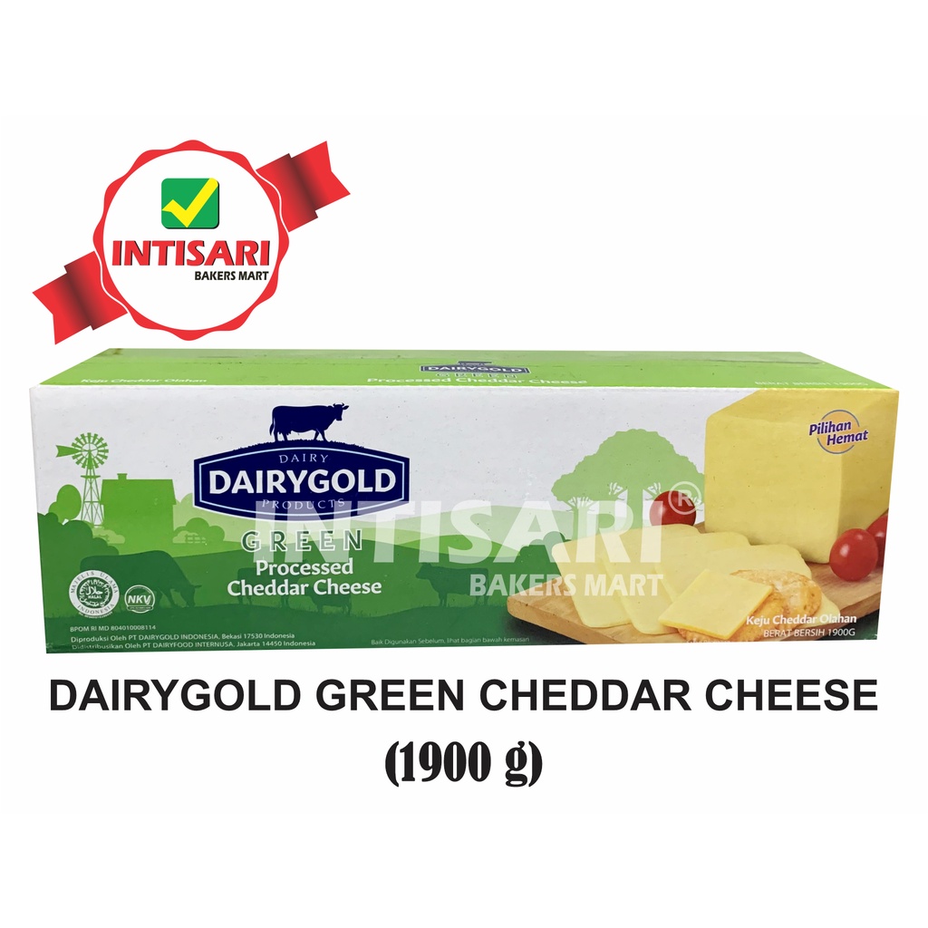 Jual DAIRYGOLD GREEN CHEDDAR CHEESE 1900 G | Shopee Indonesia