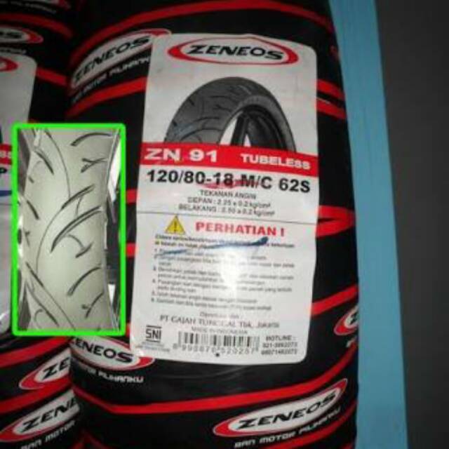 Jual Zeneos ZN91 uk. 120/80 - 18 (Ban Tiger , Ban Scorpio , Ban Ninja R ...