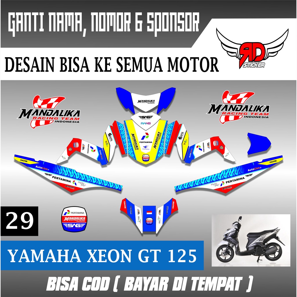 Jual STRIPING DECAL CUSTOME YAMAHA XEON GT 125 MANDALIKA LIVERY GP ...