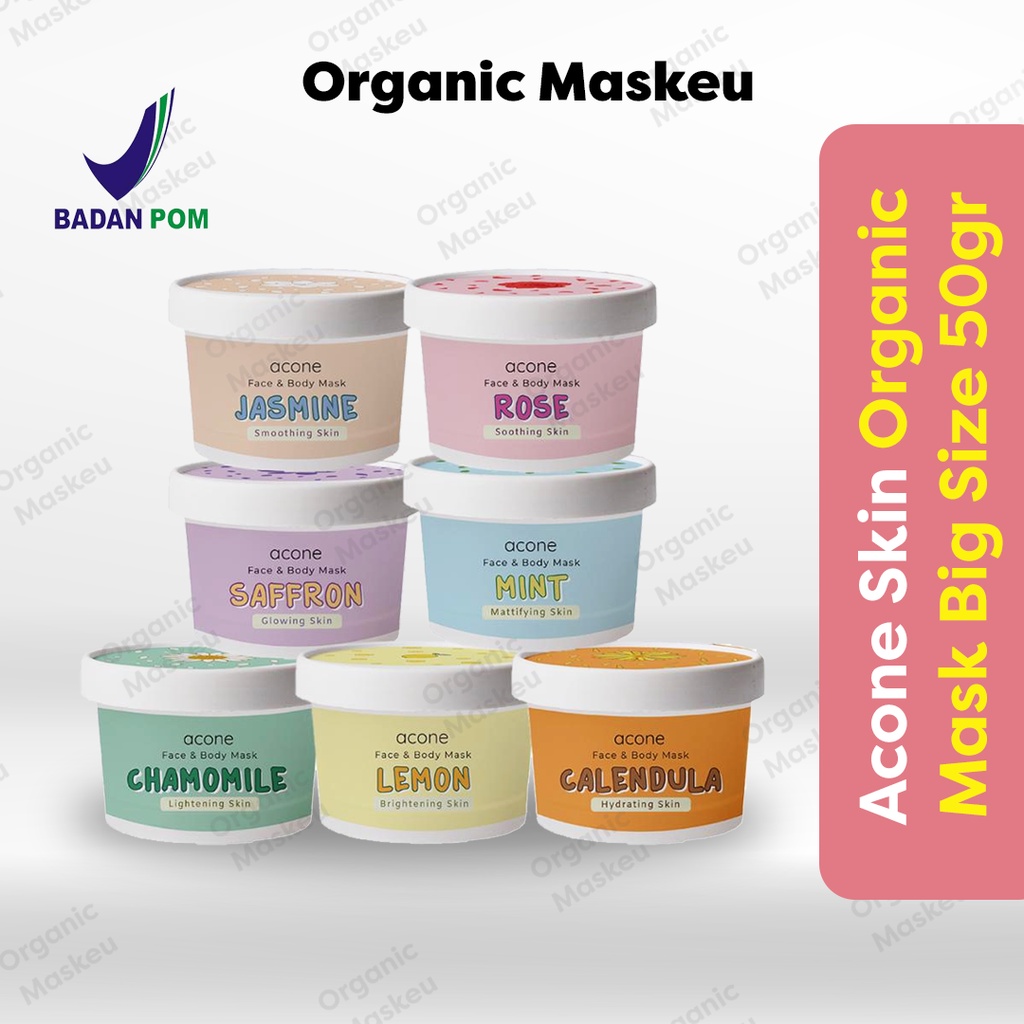 Jual (DISTRIBUTOR)BPOM ACONE FACE AND BODY MASK kemasan Cup 50gr ...