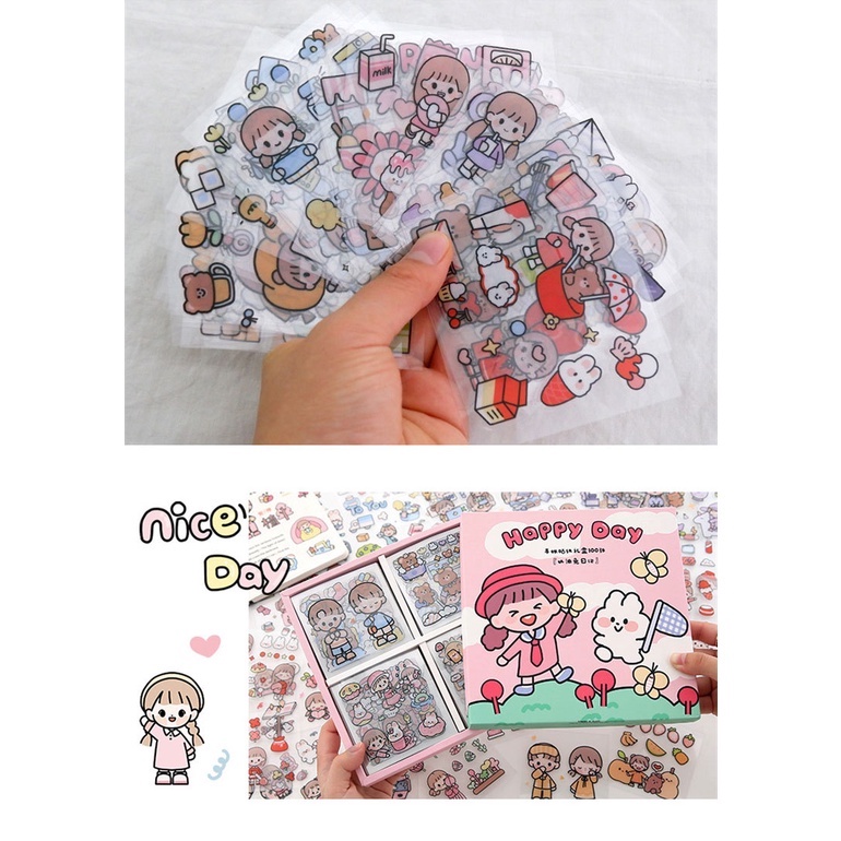 Jual Sticker Set Diary Book Aesthetic Sticker Deco 20/100 Lembar Stiker ...