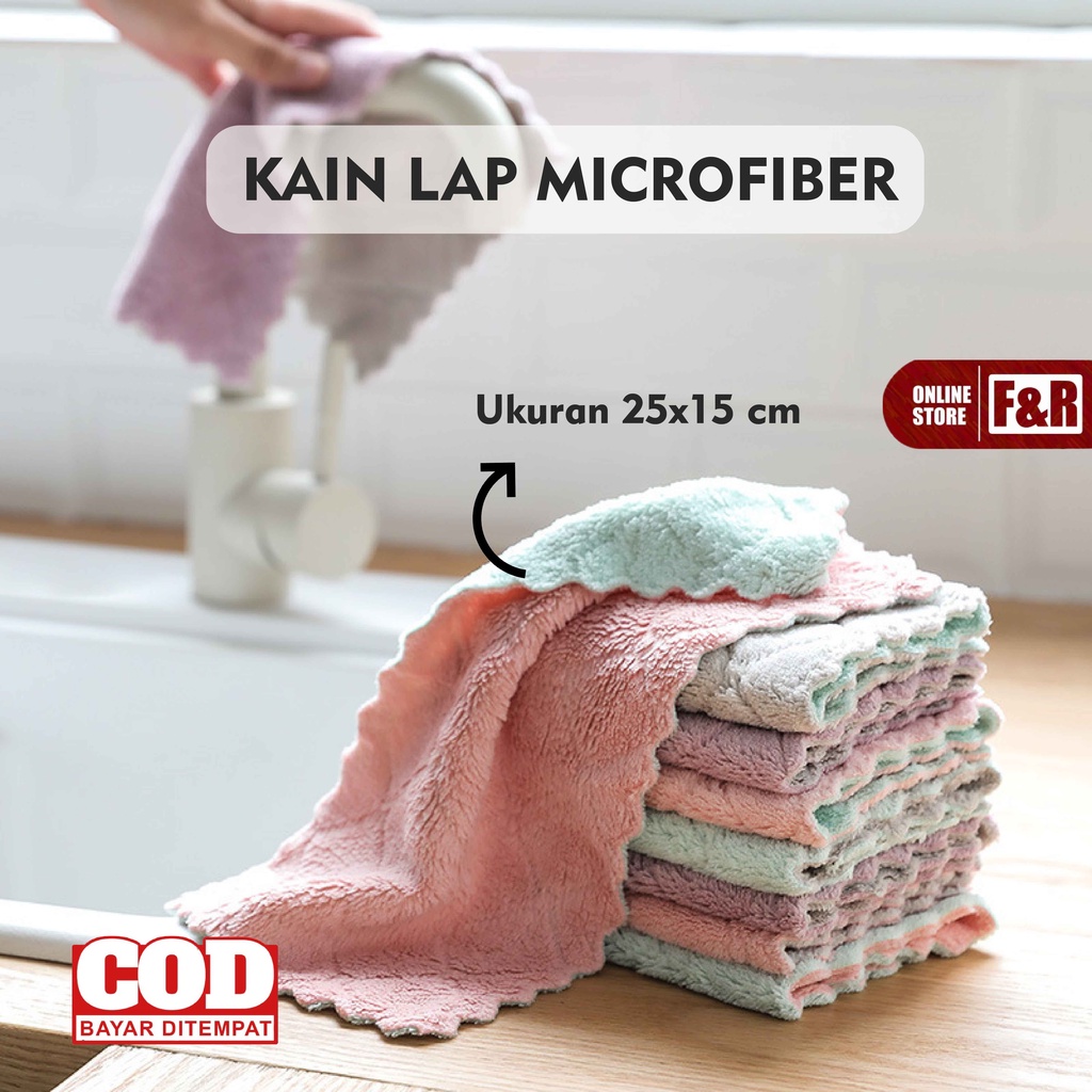 Jual Kain Lap Microfiber Dapur Anti Minyak Lap Piring Kompor Serbet ...