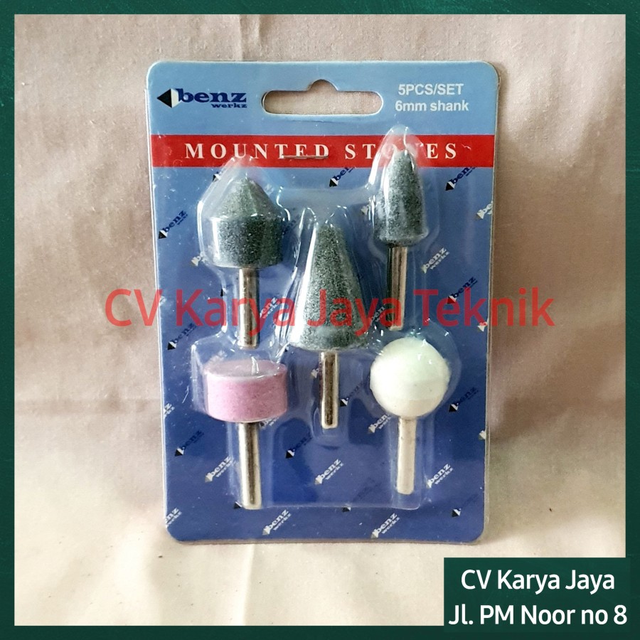 Jual Batu Gerinda Mini Set 5 Pcs Benz 6 mm Mounted Stones Mata Tuner ...