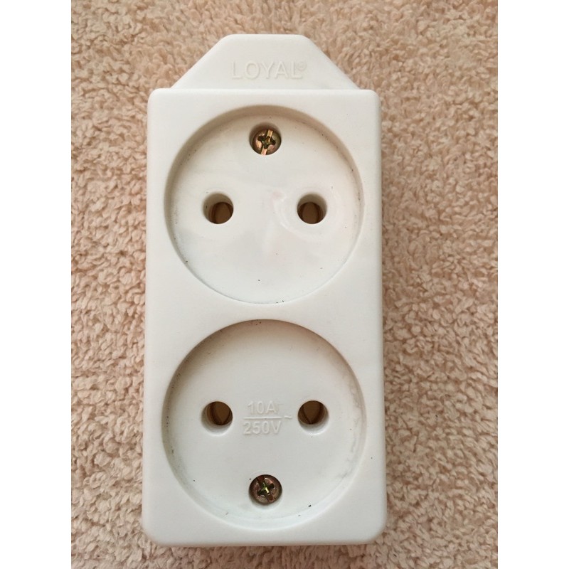Jual Tempat colokan 2 lubang listrik merk loyal | Shopee Indonesia