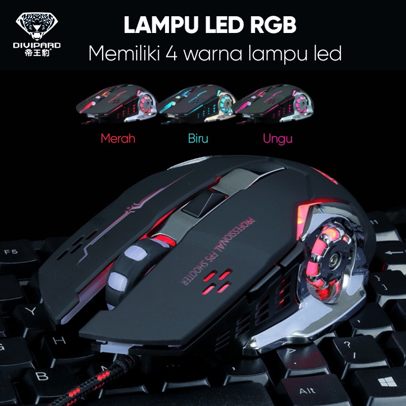 Jual Mouse Gaming Divipard G502 3200 DPI Plus LED - Mouse Gaming Kabel ...
