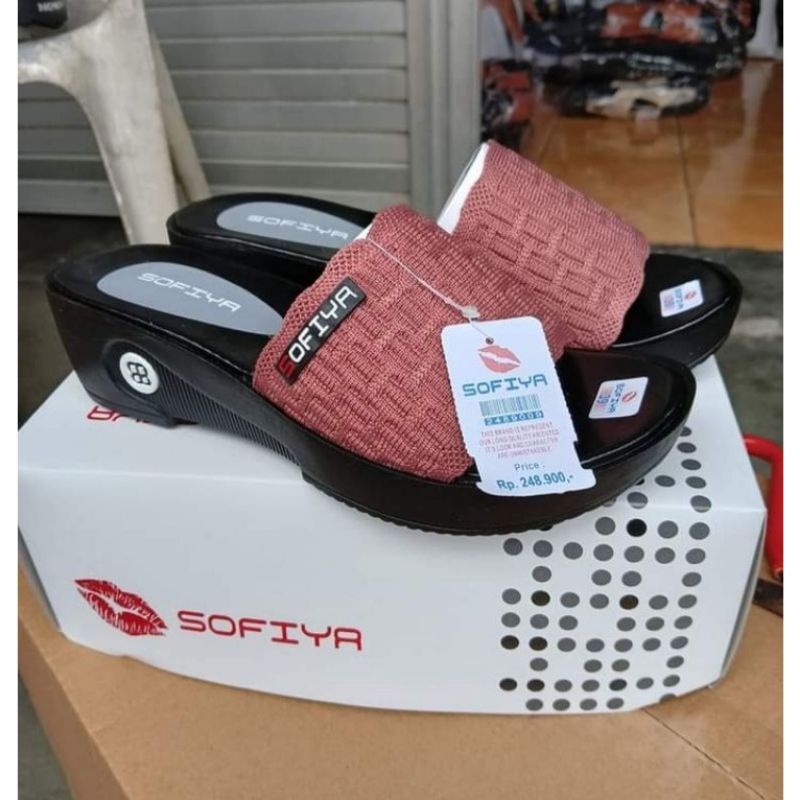 Jual Sandal Sofiya Wedges Wanita Rajut Kekinian 5CM free box sofiya ...