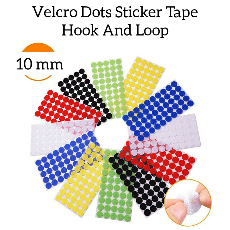 Jual Velcro Dots Sticker Tape Hook And Loop (per 10 pasang) | Shopee ...
