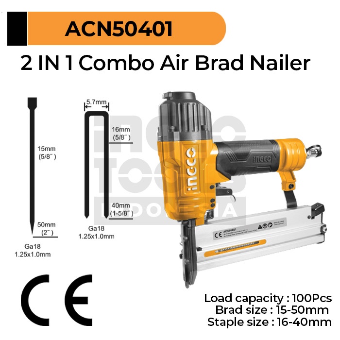 Jual 2-in-1 Combo Air Brad Nailer INGCO ACN50401 Staples Steples ...