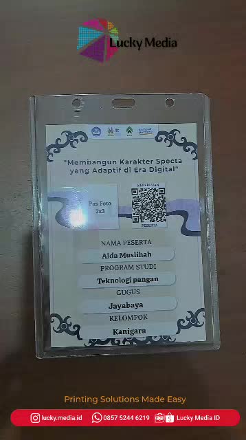 Jual Cetak Nametag 10x15cm Tanda Pengenal Panitia Nama Name Tag ID Card ...