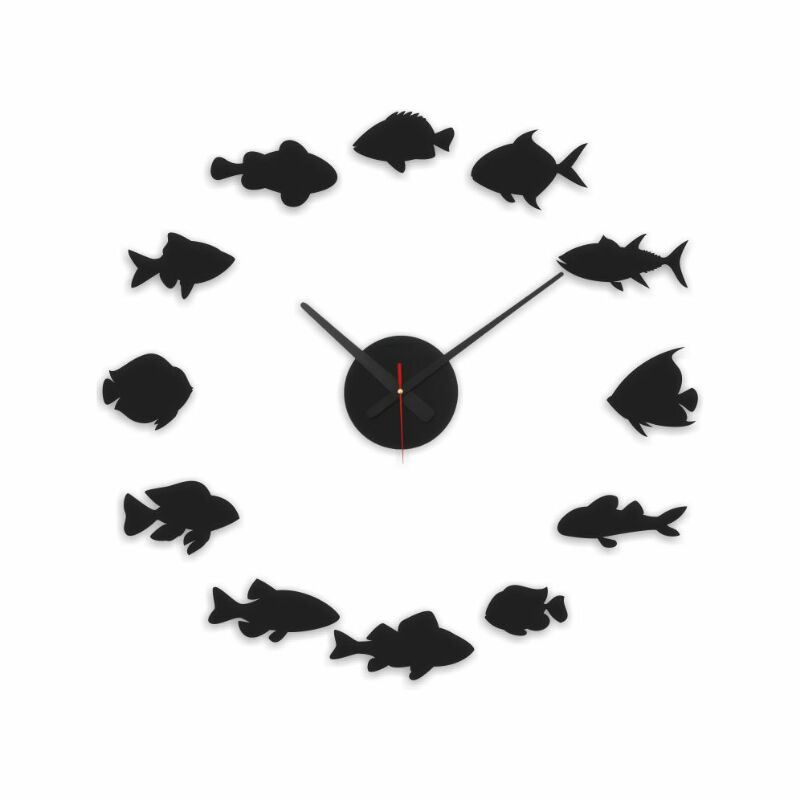 Jual Jam Dinding Raksasa Motif Ikan ( Big Wall Clock Fish) | Shopee ...