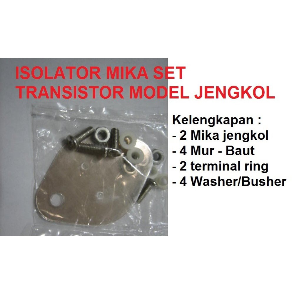 Jual Isolator Mika Transistor Model Jengkol 1 pasang 2 set lengkap Mur ...
