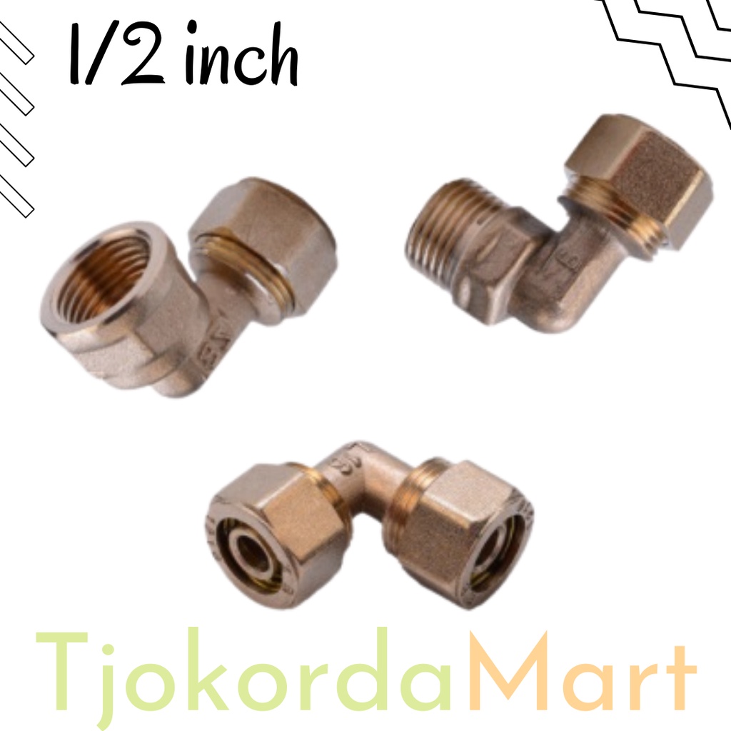 Jual Elbow drat luar 1/2 Inch sambungan pipa air panas Knee Drat dalam 1/2inch | Shopee Indonesia
