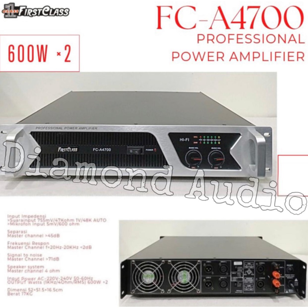 Jual Power Amplifier Firstclass Fc A4700 Original Professional Ampli ...