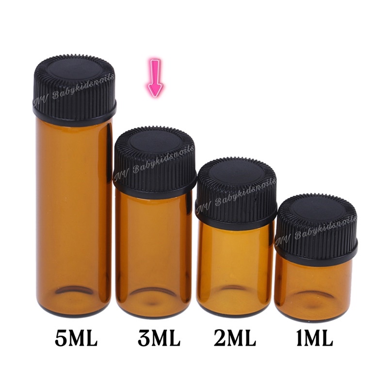 Jual AMBER GLASS SAMPLE BOTTLE 3ml / BOTOL COKLAT KACA SAMPEL / OIL ...
