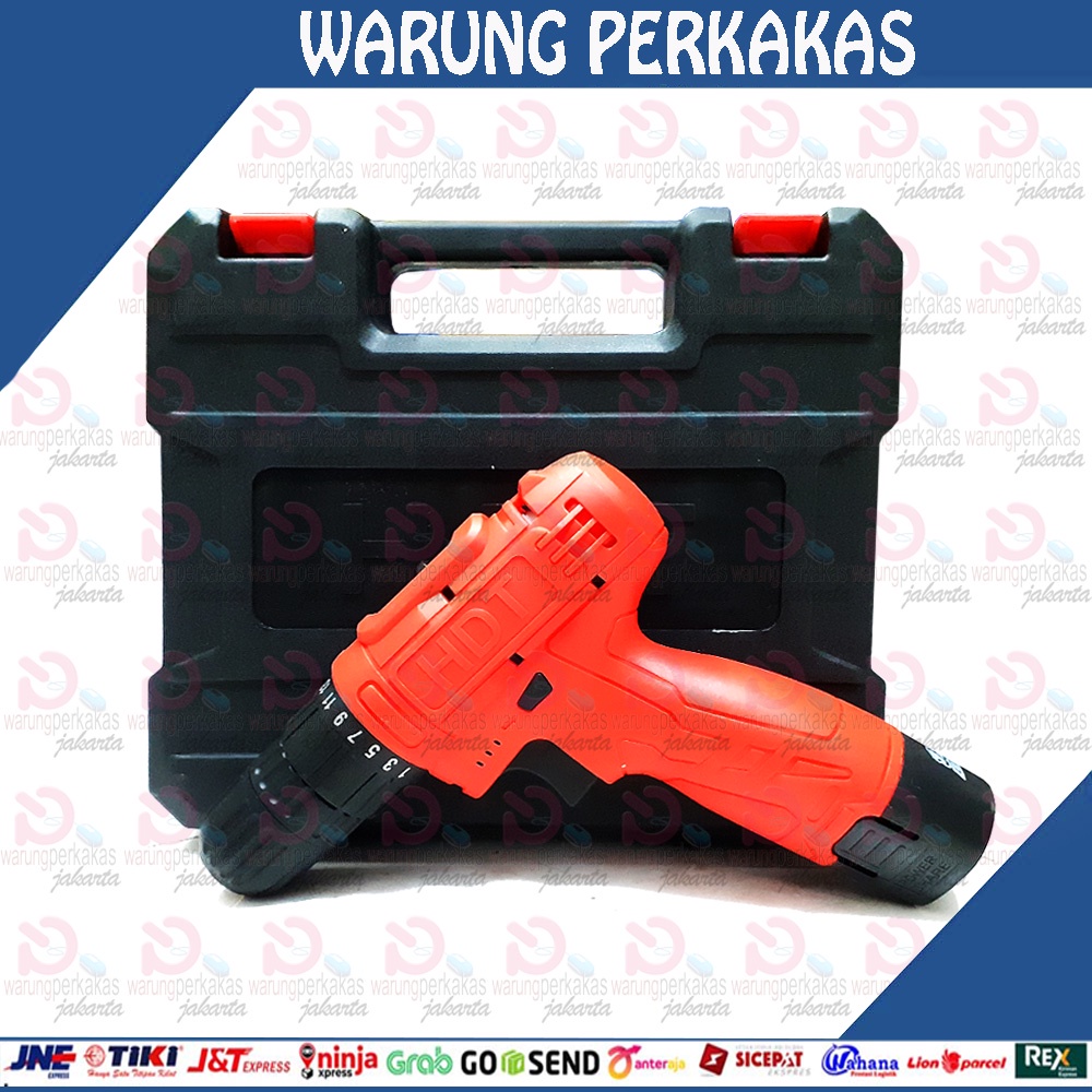 Jual HDT Cordless Set Box 10mm - Obeng Bor 12V Include 2 Battery - HDT ...
