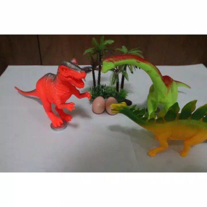 Jual Must Have!! Mainan Anak Dinosaurus Set Isi 3 Jenis Acc Tumbuhan ...