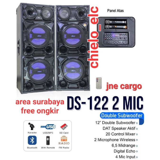 Jual SPEAKER AKTIF DAT DS 122+2MIC DAT DS 122 12'x4 (VIA JNE CARGO ...