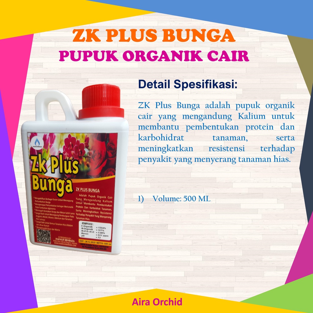 Jual Pupuk Bunga Anggrek dan Tanaman Hias | Pupuk Organik Cair ZK Plus ...
