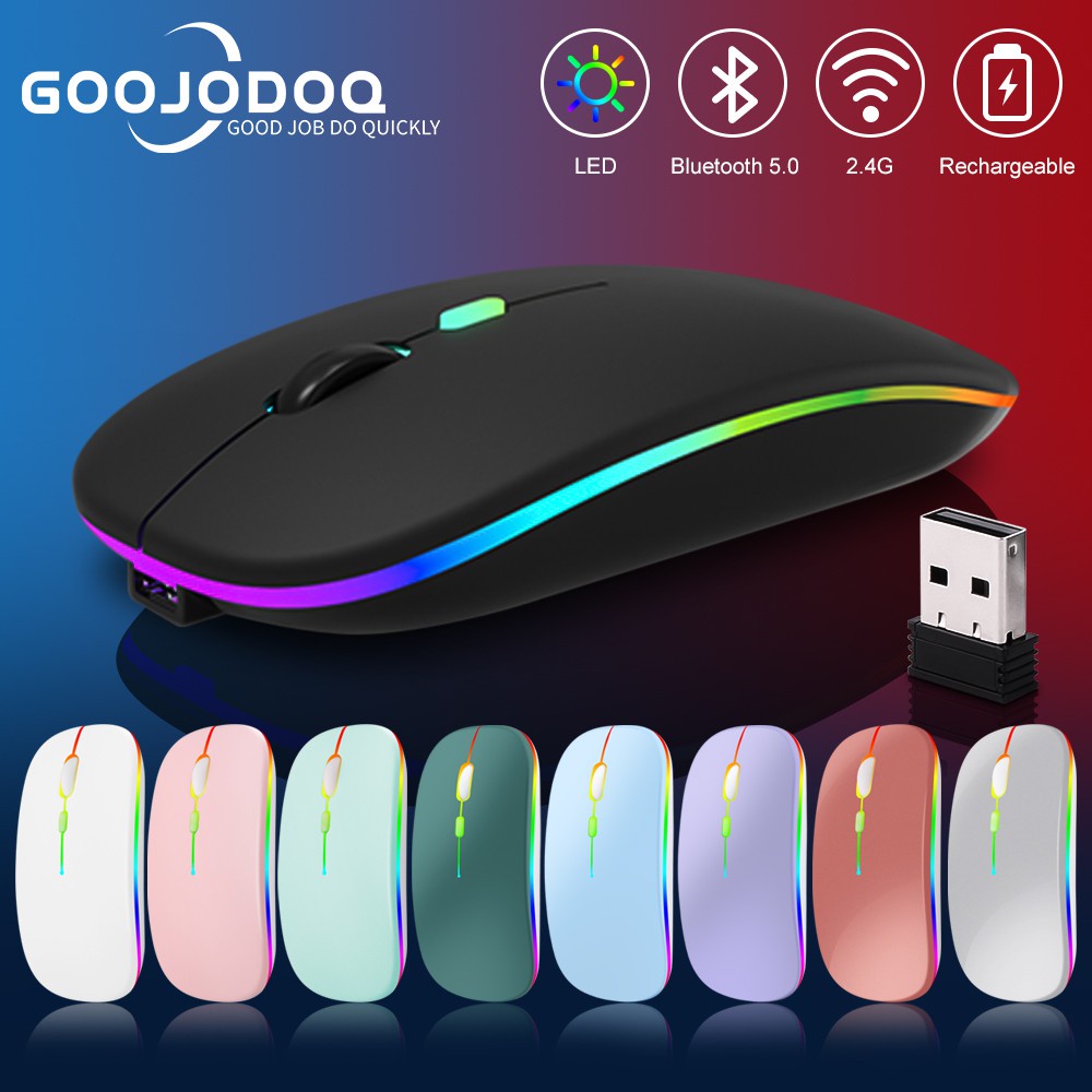 Jual Goojodoq Mouse Bluetooth Rechargeable Wireless Mouse Ultra-thin ...