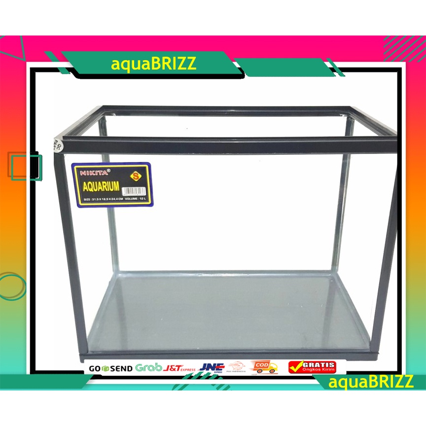Jual Aquarium Nikita Size S 31,5cm X 18,5cm X 24,4cm kapasitas 12 liter Untuk Reptil Dan Ikan ...