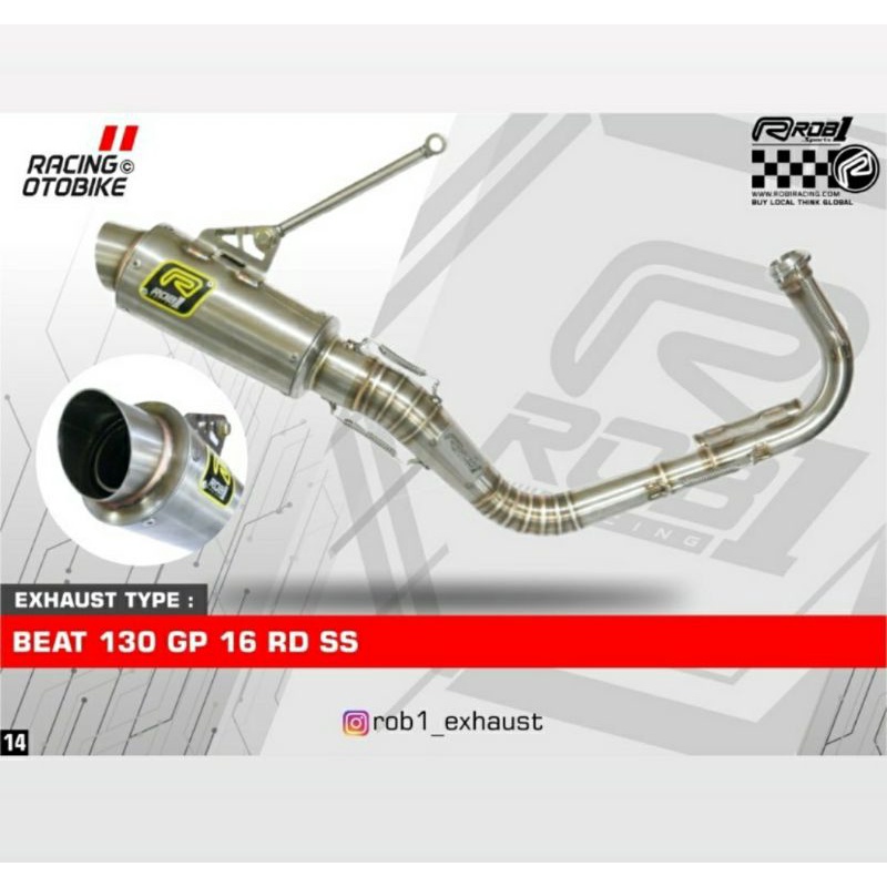 Jual Knalpot ROB1 Racing BEAT 130 GP16 RD SS | Shopee Indonesia
