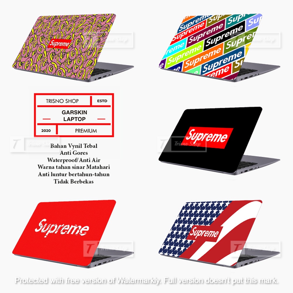 Jual Stiker Laptop | Garskin Laptop | Supreme + Laminasi | Shopee Indonesia